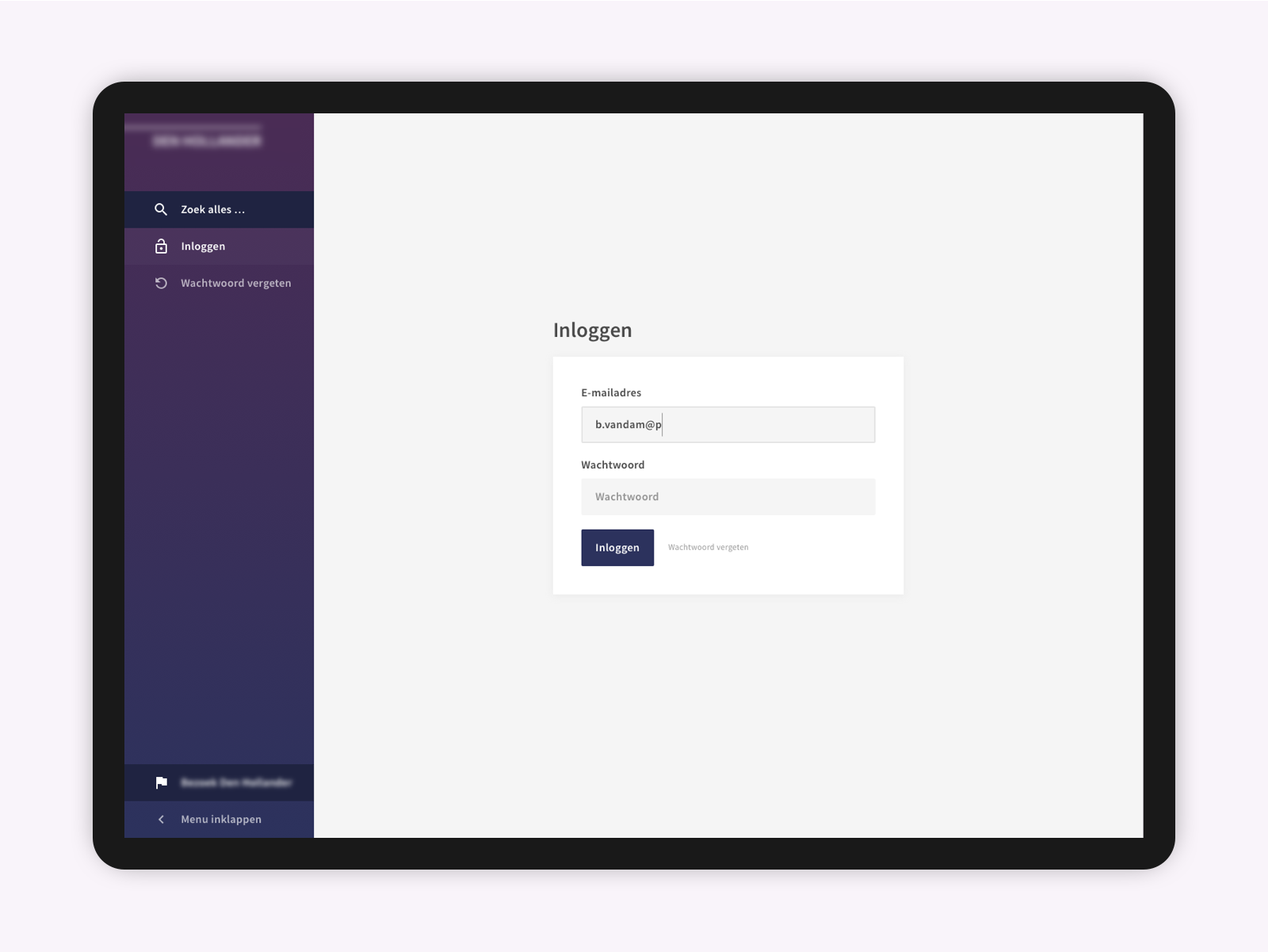 Admin login screen by Marco ten Donkelaar on Dribbble