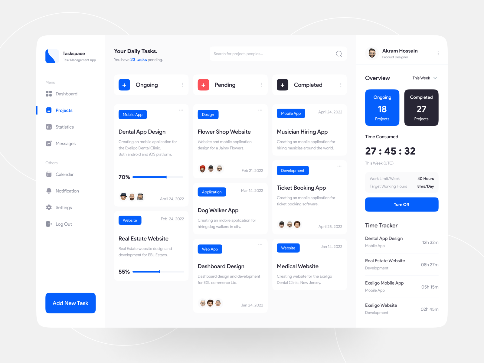 Task Management Web App by Akram Hossain on Dribbble