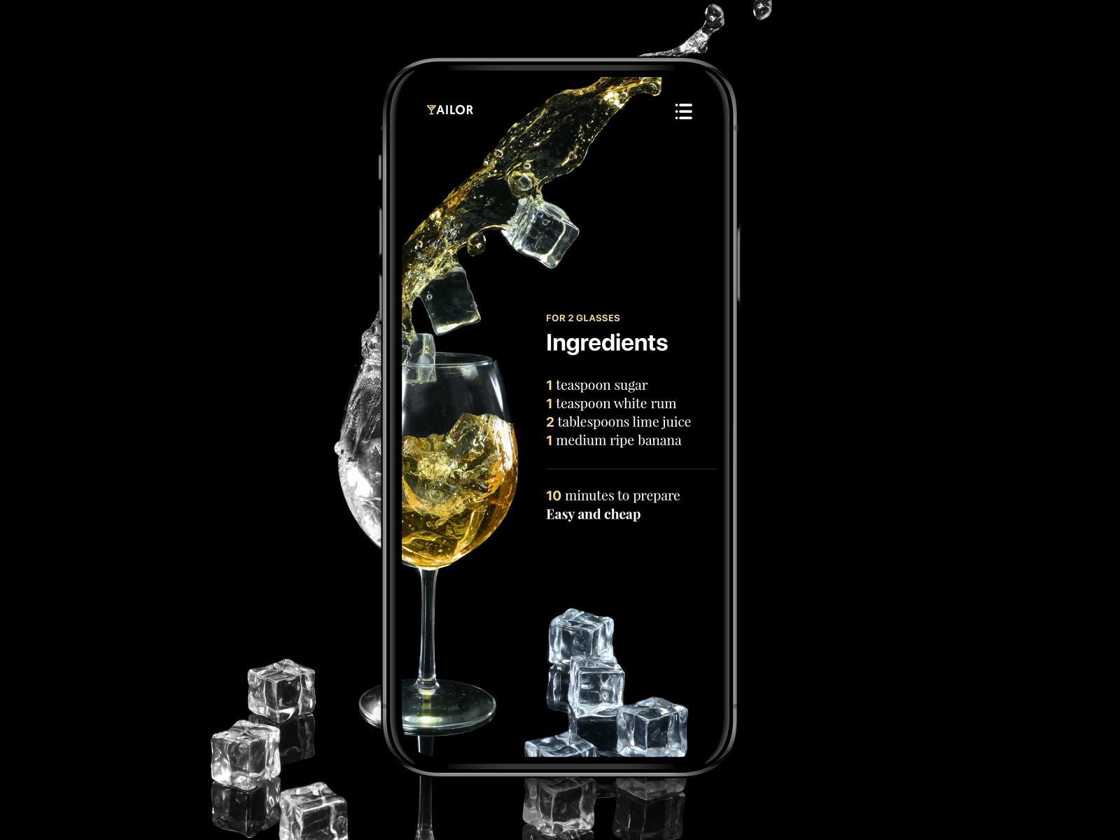 Daily UI 40 — Cocktail Recipe Mobile App by Julien Brion on Dribbble