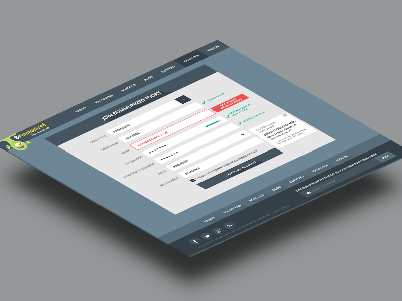 BeImmunized Doctor Registration Form by Elias Damian Lopez on Dribbble