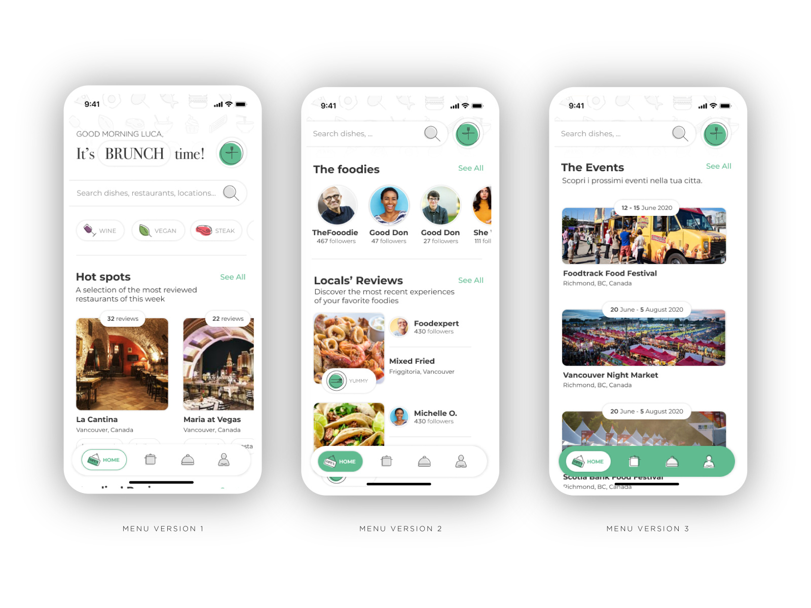 Food App - Tab Bar by Filippo Musso on Dribbble