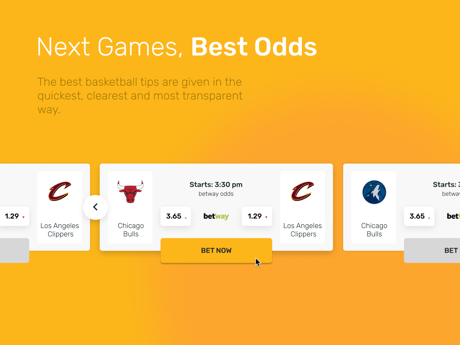 Next Games with Odds widget by smitu on Dribbble