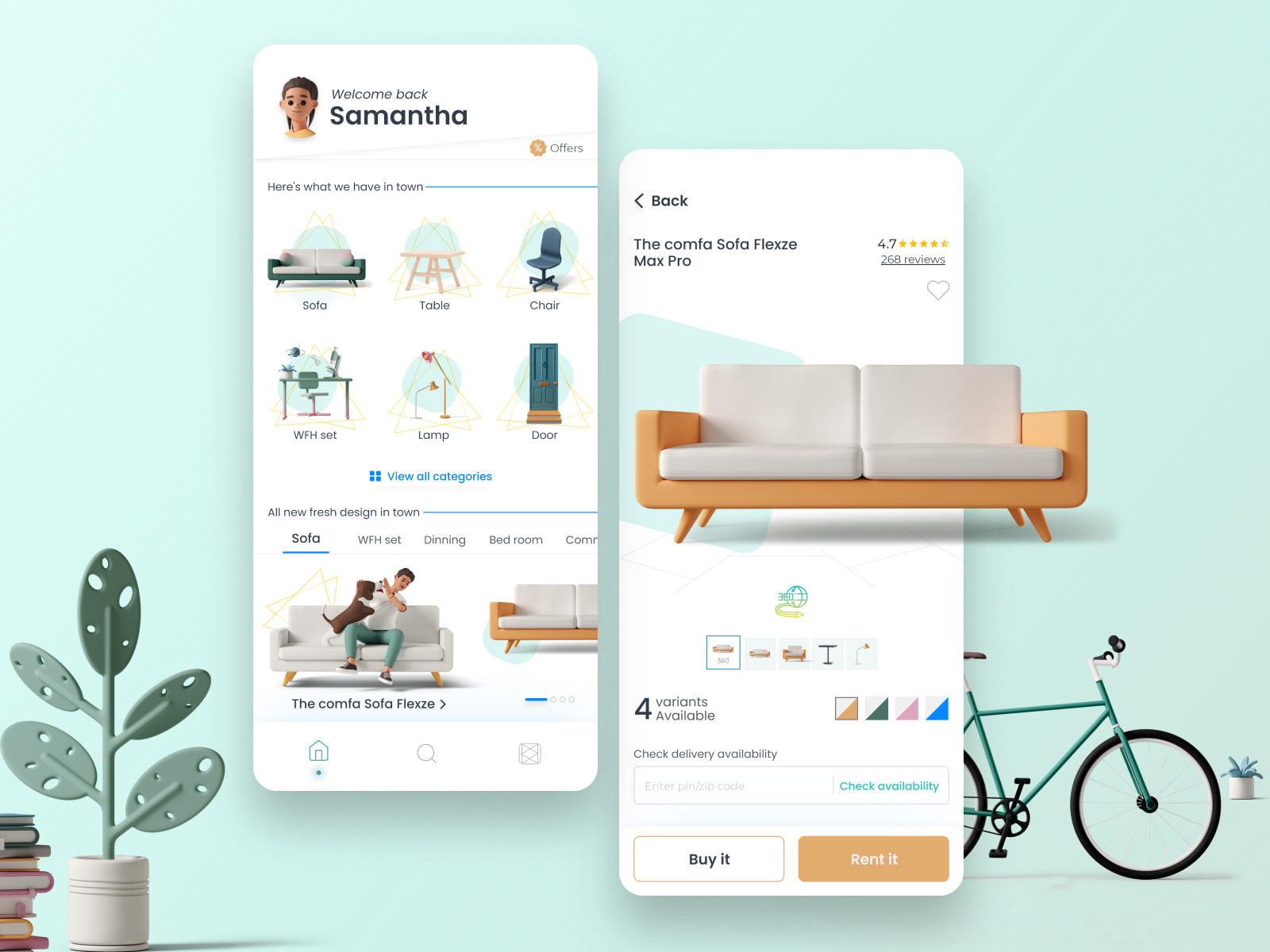 COMFA furniture store by D Vinay Kumar on Dribbble