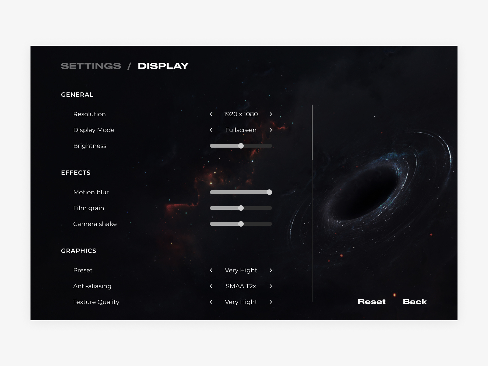 Game Settings by Andrew Fix on Dribbble