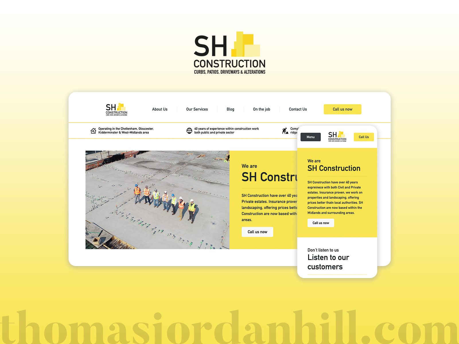 Web Design - SH Construction by Thomas Jordan Hill on Dribbble