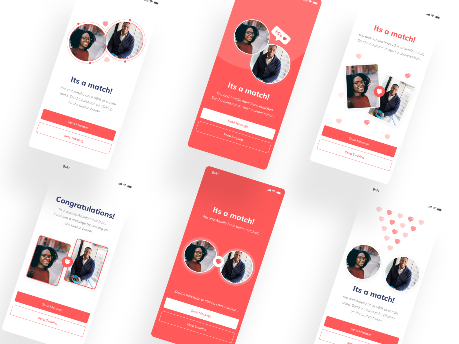 Dating App Match Screen by Nike Adesanoye on Dribbble