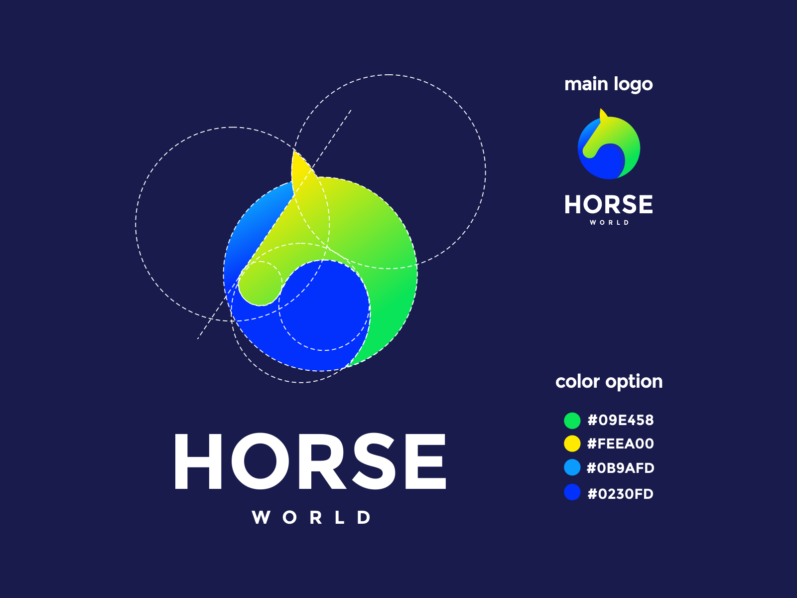 horse world mix coloring logo by Rinaldo on Dribbble