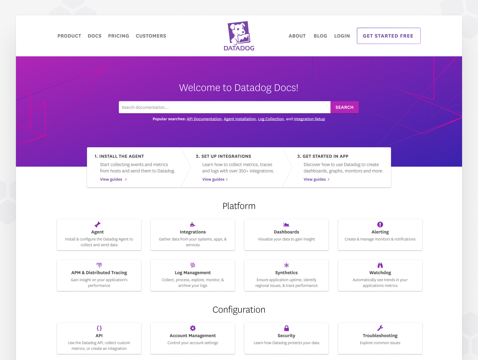 Datadog Documentation by Chris Limbrick on Dribbble