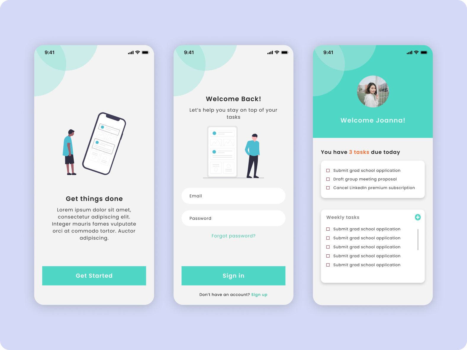 Task Management Mobile App Concept Design by Joanna Yoon on Dribbble