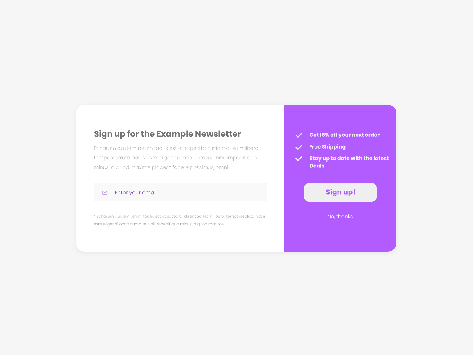 Newsletter Signup Pop-up by Justin on Dribbble