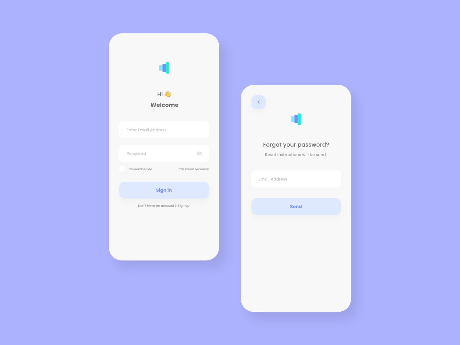 Login / Password Recovery - Mobile App by Justin on Dribbble