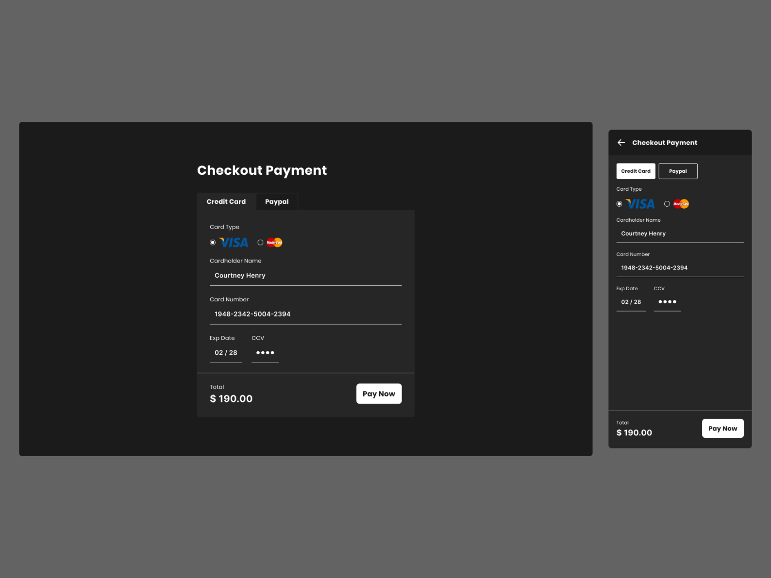 Credit Card Checkout Page by Rico Adrian on Dribbble