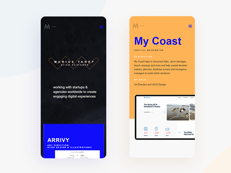 Personal Website by Marius Tanef on Dribbble