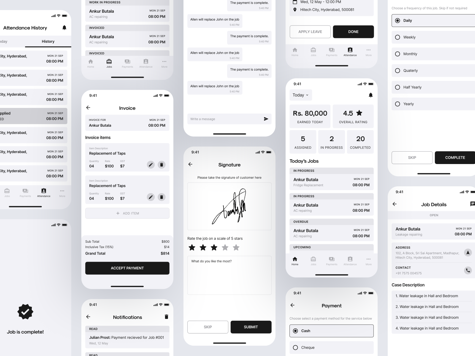 Serwiz-Home Services App Wireframes by Priyank Shah on Dribbble