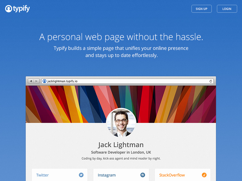 Typify Homepage by Oliver Waters on Dribbble