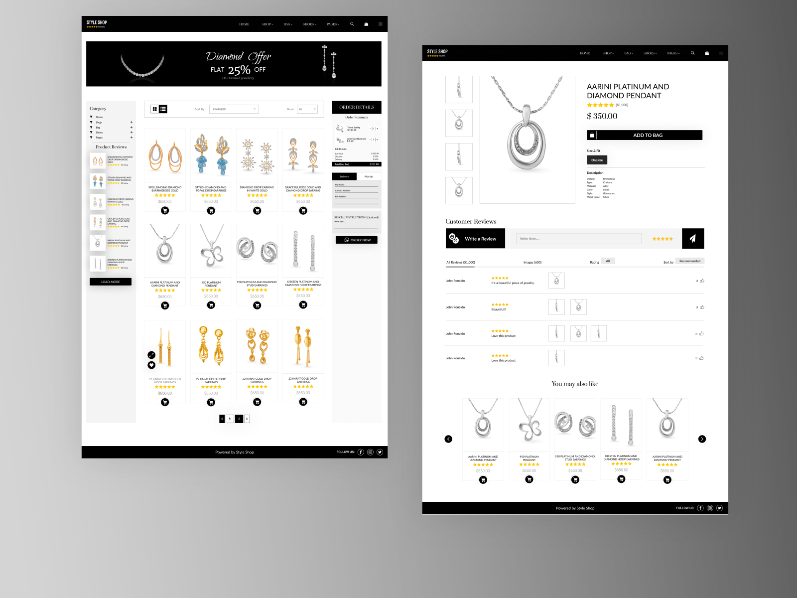 Style Shop Jewelry web UI by Protocloud Technologies on Dribbble