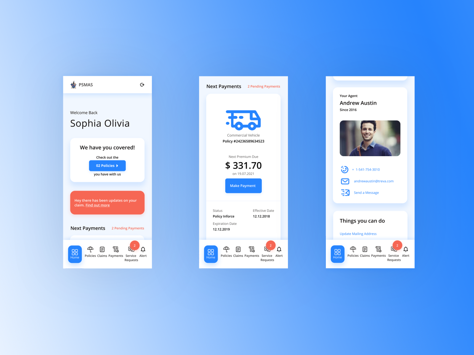 Insurance App UI with necessary Detail by Protocloud Technologies on ...