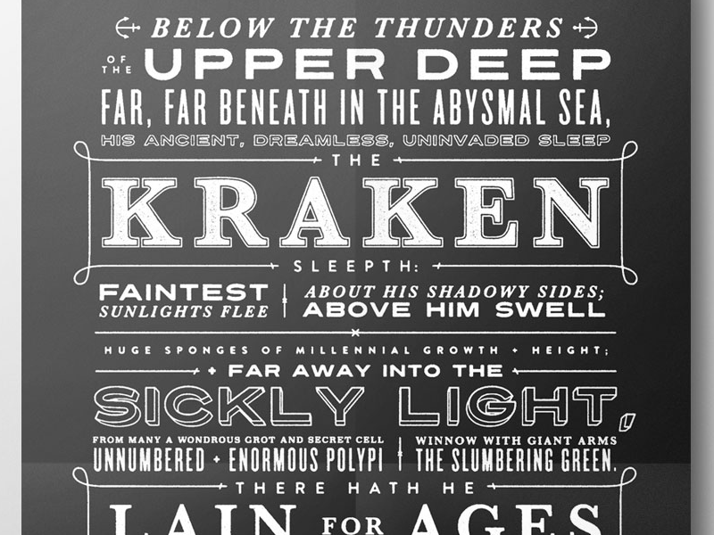 Kraken Poem Poster by Ross Shafer on Dribbble