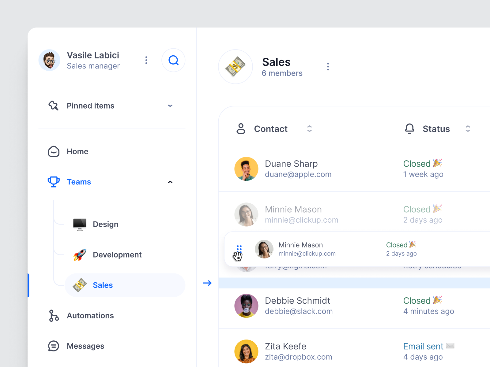 Stacked list ordering flow by Vasile Labici on Dribbble