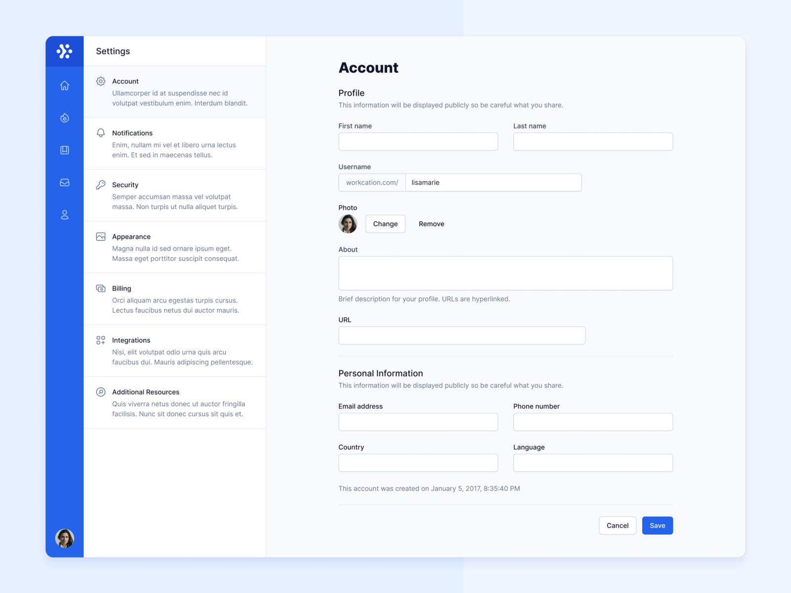 Setting Page Example By Steve Schoger For Tailwind Labs On Dribbble