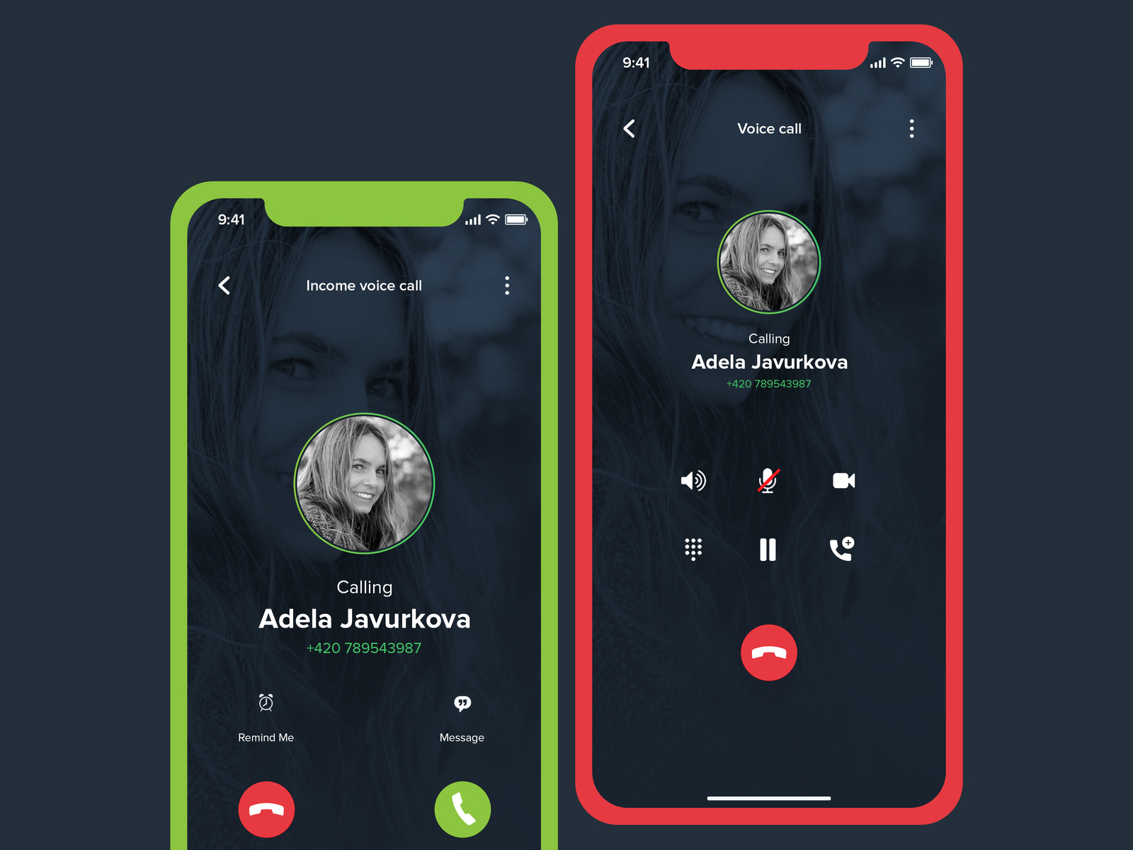 Call screen by Vitezslav Maly on Dribbble