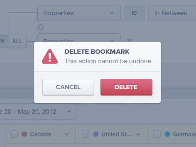 Delete Confirmation Modal by Mixpanel on Dribbble