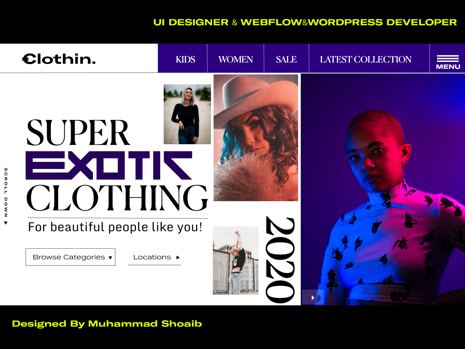 Exotic Clothing Modern Header by Muhammad Shoaib on Dribbble