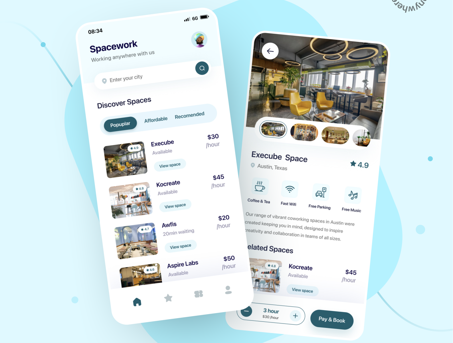 Spacework App UI Design by Abhishek Saha on Dribbble