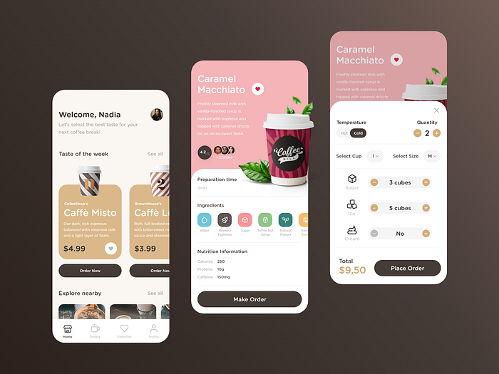 Coffee To Go app design by Vojislav Vitkovac on Dribbble