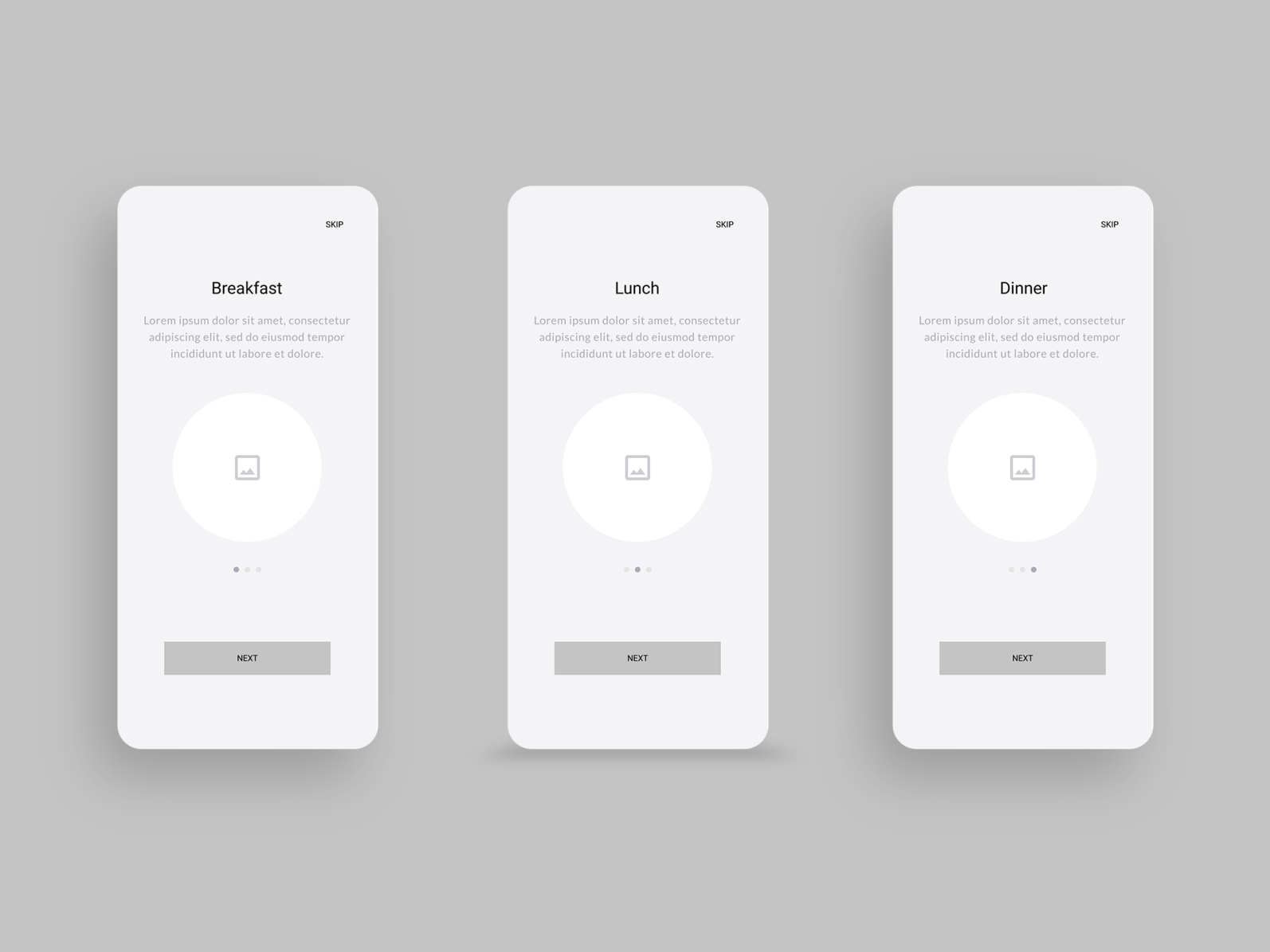 Walkthrough screen wireframes by Sanmi Taiwo on Dribbble