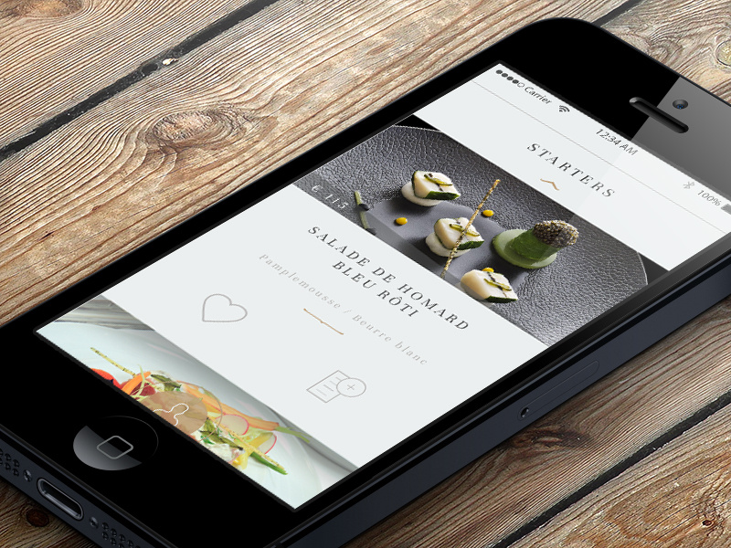 Elegant Restaurant app for iPhone - Menu navigation by Maurizio De ...