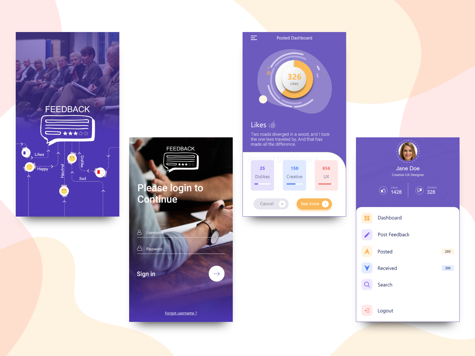Feedback App by Mohamed Yassar S on Dribbble