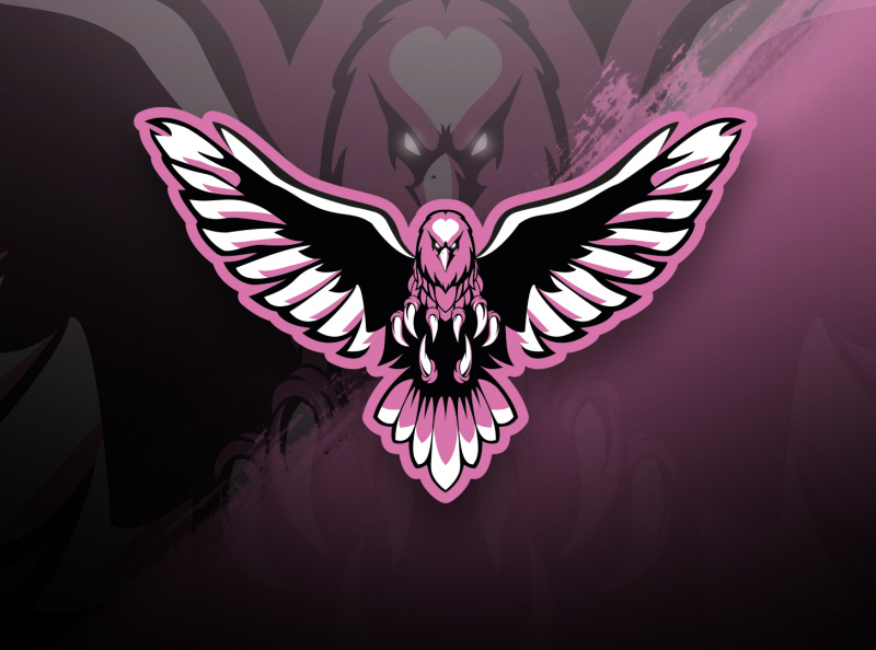 ''Pink Fury'' Eagle mascot by Vaida Mastaraite on Dribbble
