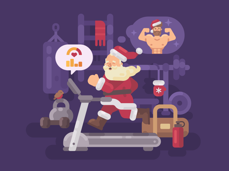 Santa's workout by Ivan Dubovik on Dribbble