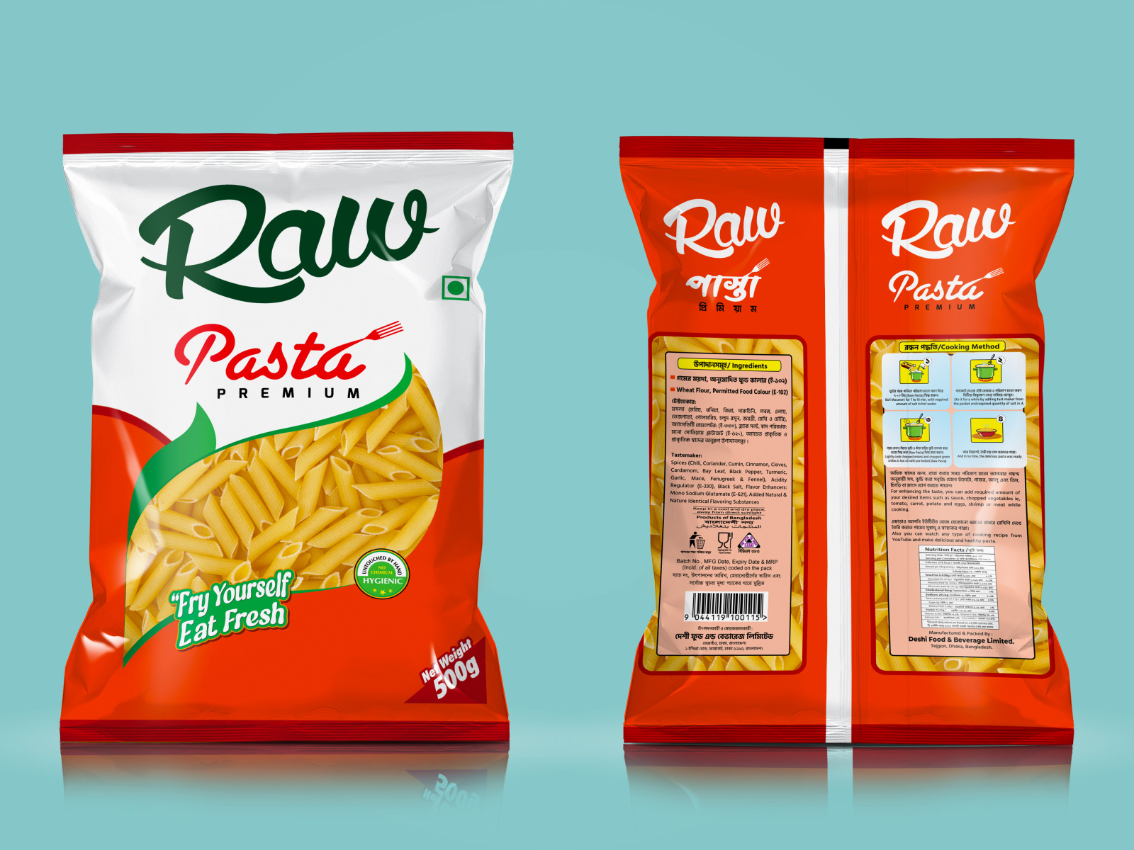 Raw Pasta Packet Design by M Kalim on Dribbble