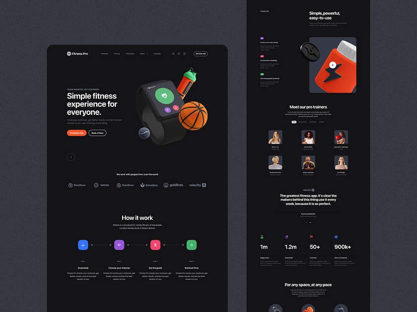 Fitness Pro 🏀Desktop version – Dark theme by Tran Mau Tri Tam for UI8 ...