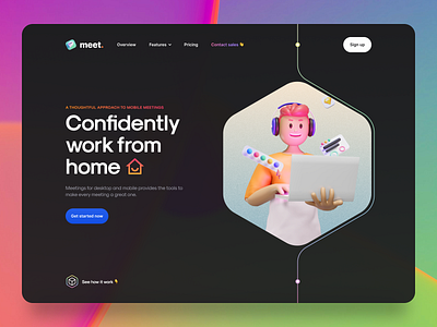 Meet. - Clean hero header concept by Tran Mau Tri Tam on Dribbble