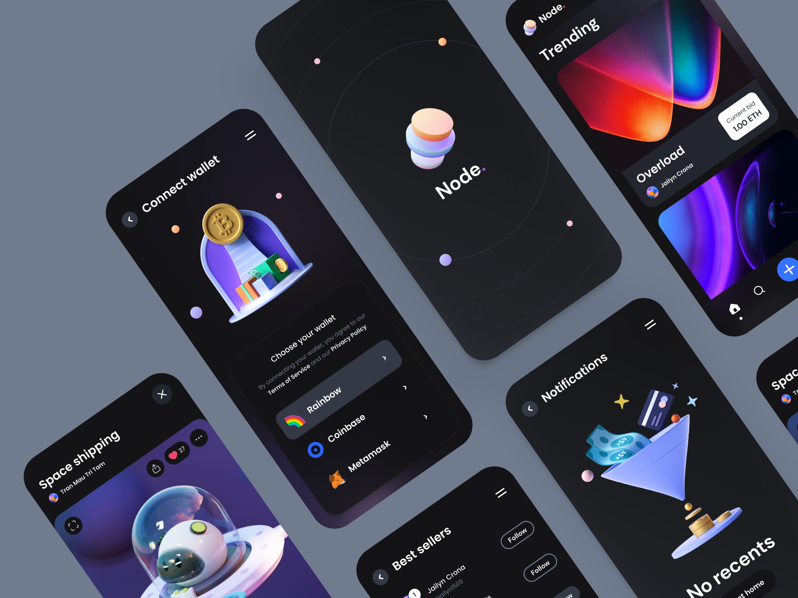 Node – Crypto NFT iOS UI Kit by Tran Mau Tri Tam for UI8 on Dribbble