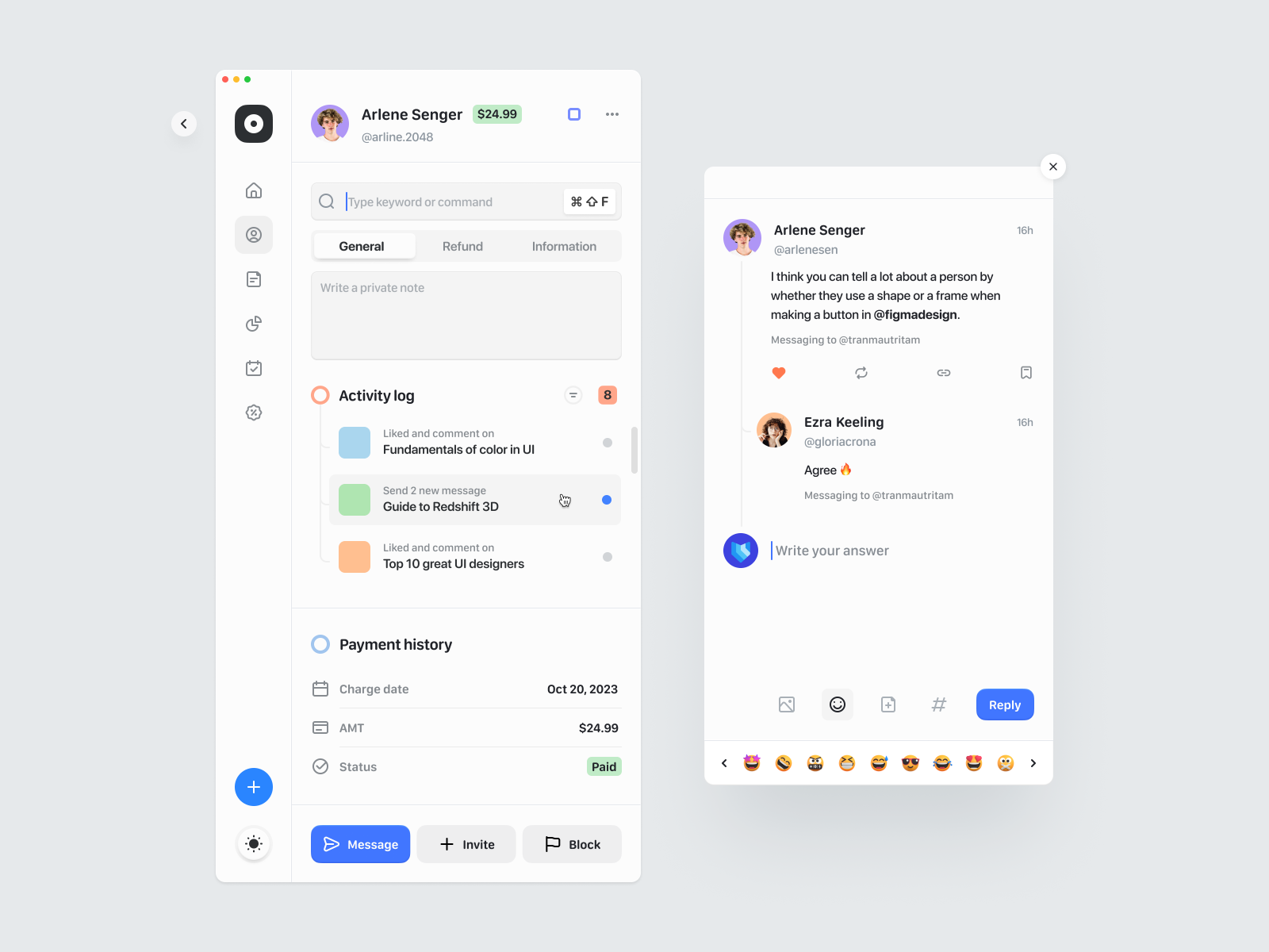Minimal client panel – User interface by Tran Mau Tri Tam on Dribbble