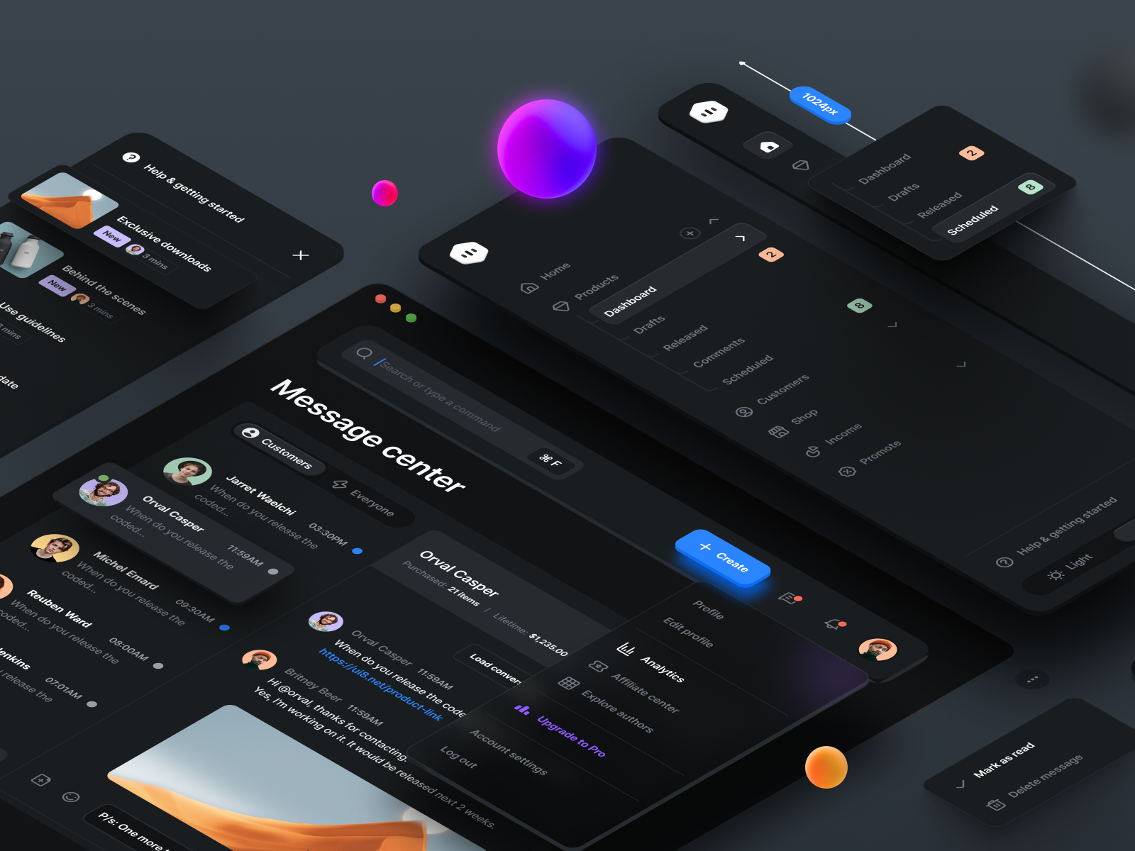 Core® – Dashboard Builder – Dark Components by Tran Mau Tri Tam for UI8 on Dribbble