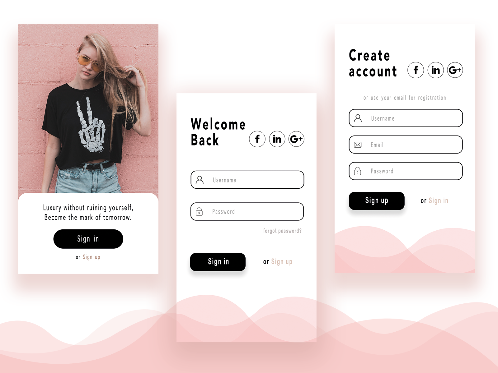 Sign in/sign up - Mobile app by Elsa Miralles on Dribbble