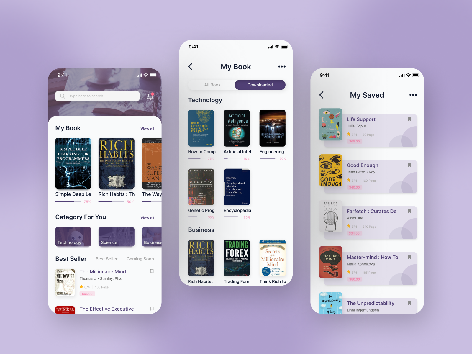 E-Book Mobile App by Nur Afni Fitriyani on Dribbble