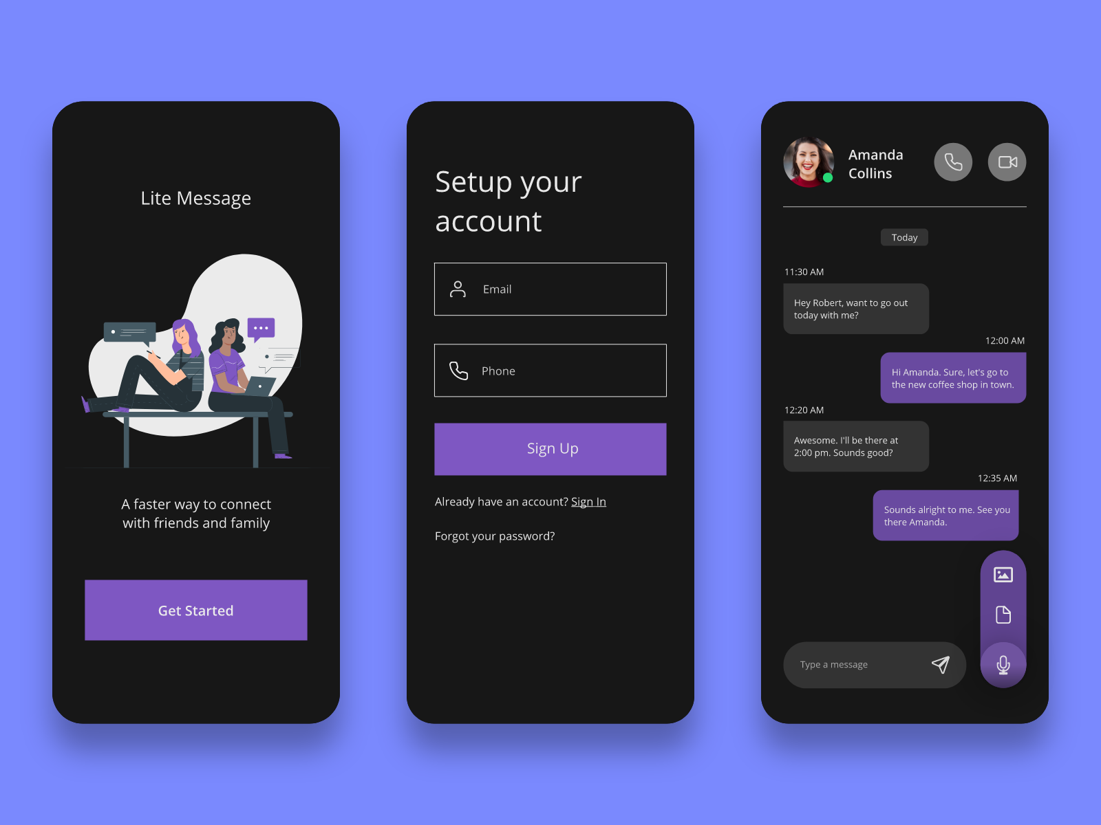 Messaging App UI by Luis Escoto on Dribbble