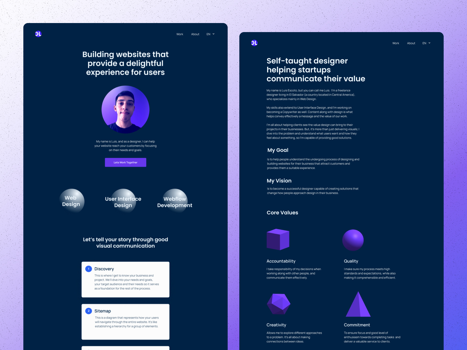 Portfolio Website - DesignWithLuis by Luis Escoto on Dribbble