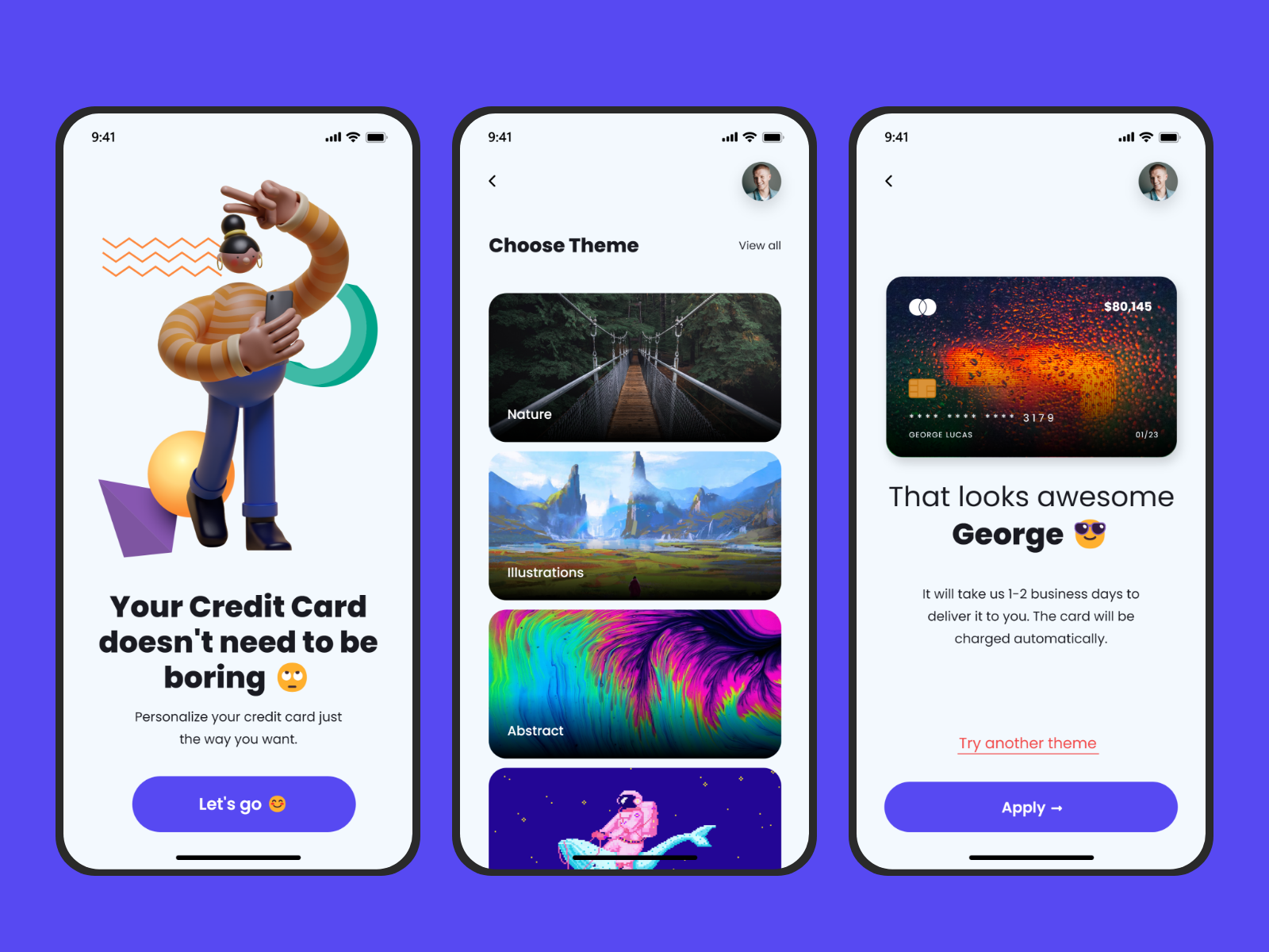 Credit Card Personalize App Design by Kartik Sharma on Dribbble
