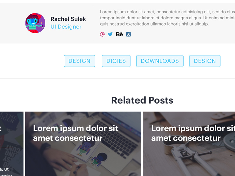 Blog Post Footer by Rachel Sulek for Digital Profile on Dribbble