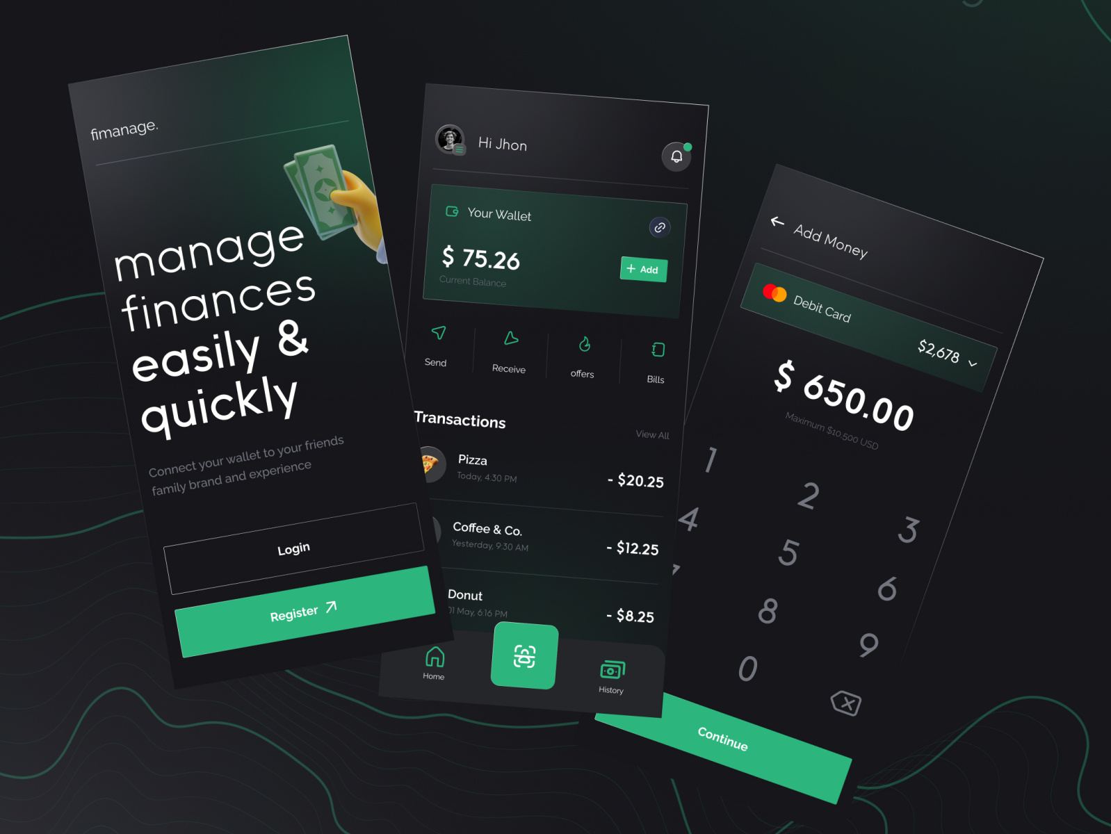Finance Management App UI by Ravi koriya on Dribbble