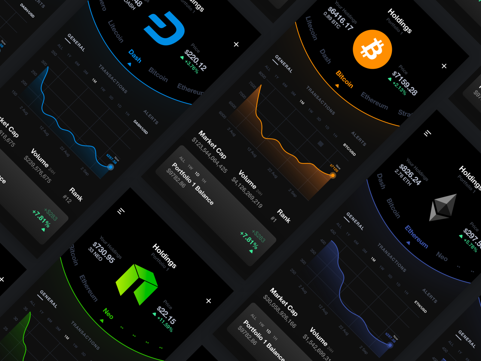 Crypto Wallet Screens - Holdings Dark UI by Mertcan Esmergül on Dribbble