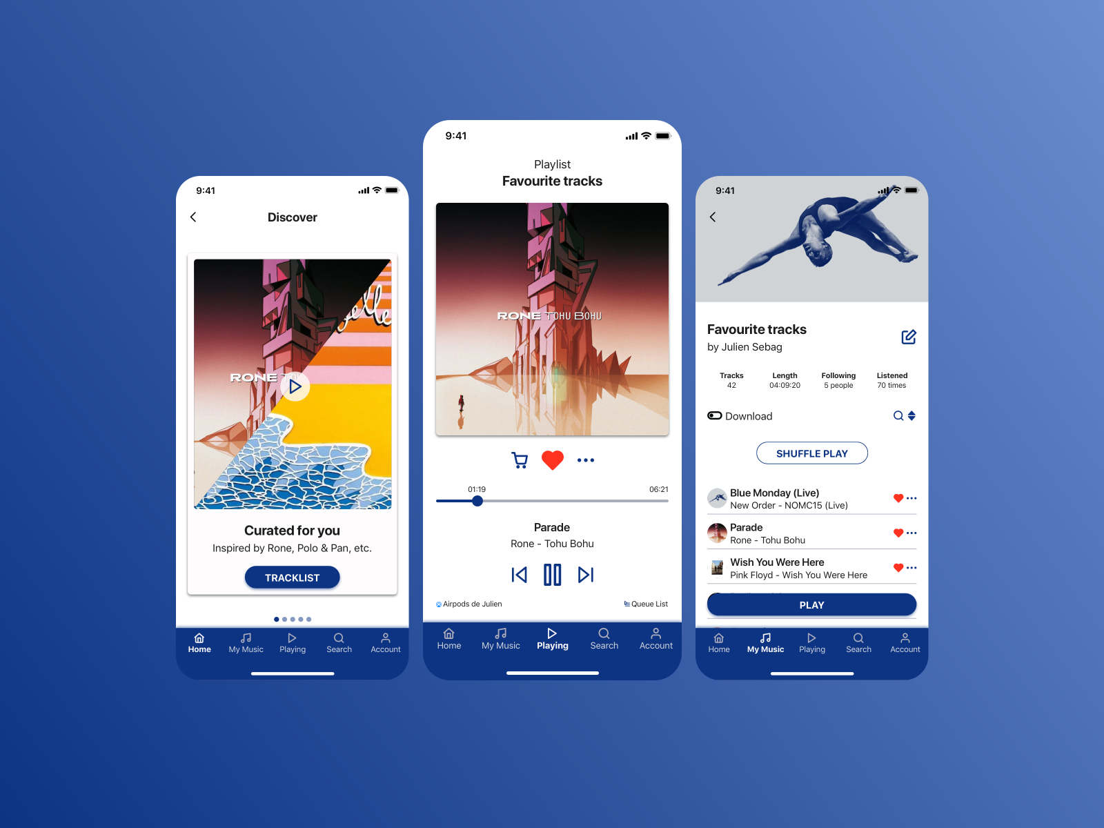 Generic Music App UI by Julien Sebag on Dribbble