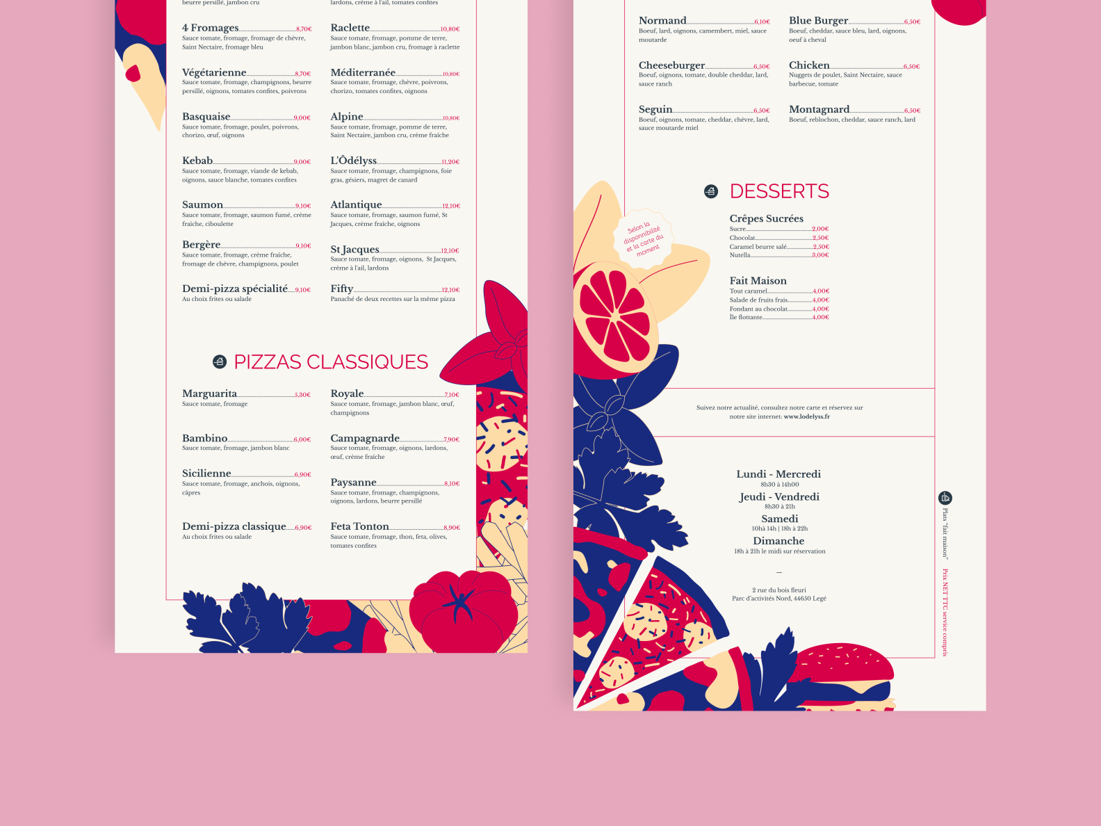 Pizzeria restaurant - Takeaway menu foldable flyer bottom by Angelique ...